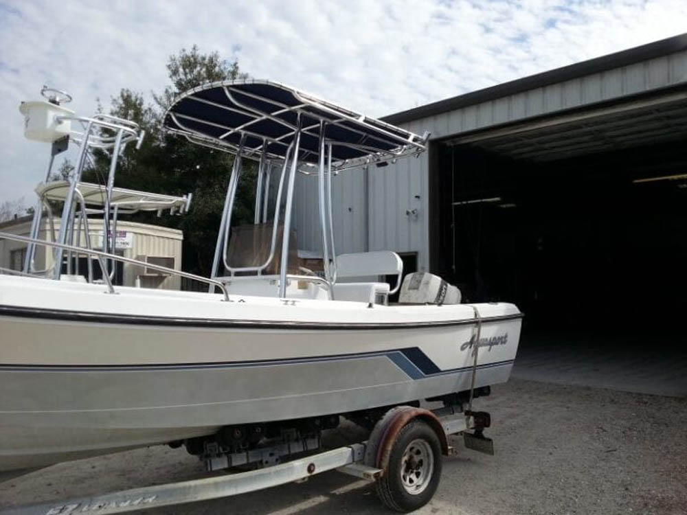 Soft Top For Boat - Custom Canvas T Top - Aquasport Boat