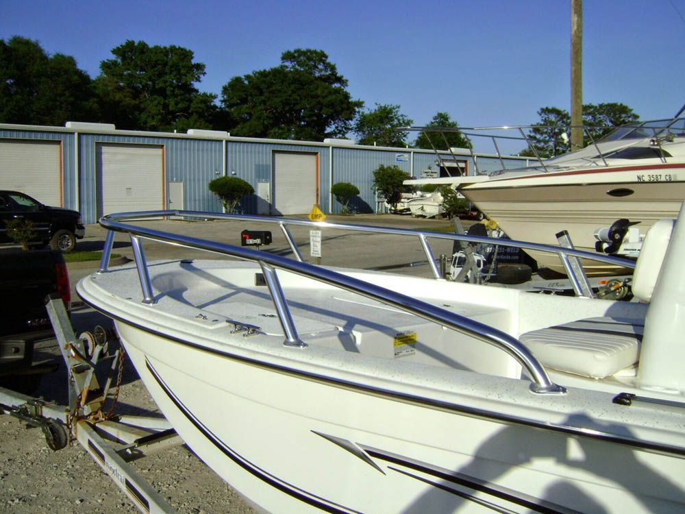 Bow Rail For Carolina Skiff - Custom Aluminum Bow Rail