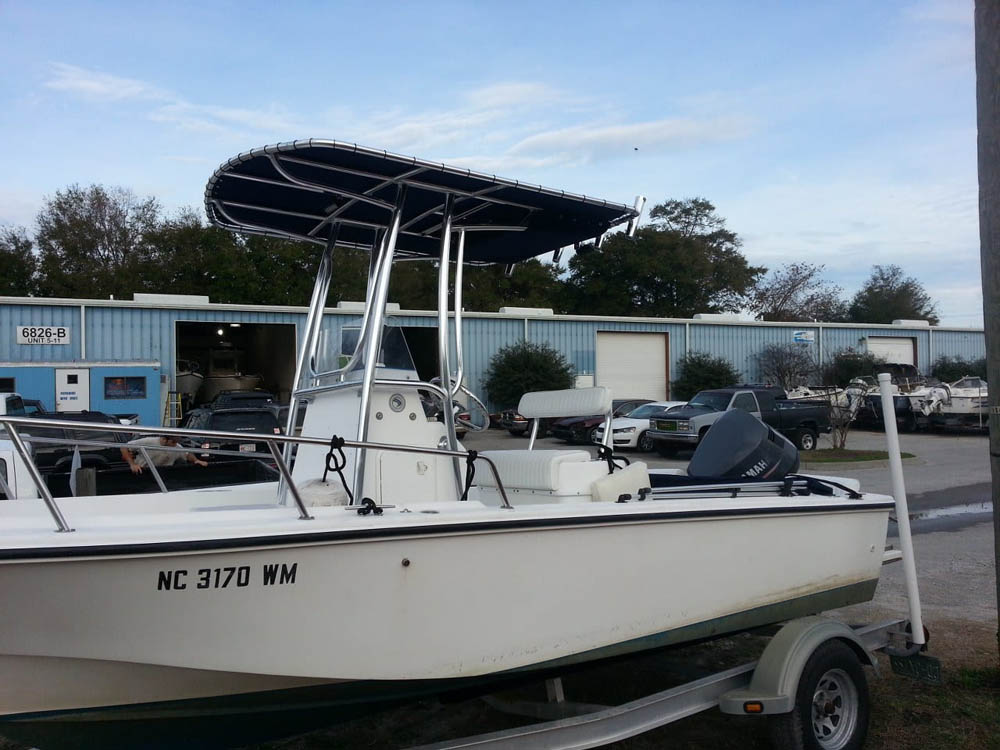T Top For Edgewater Boat - Custom Canvas T Tops For Center Consoles