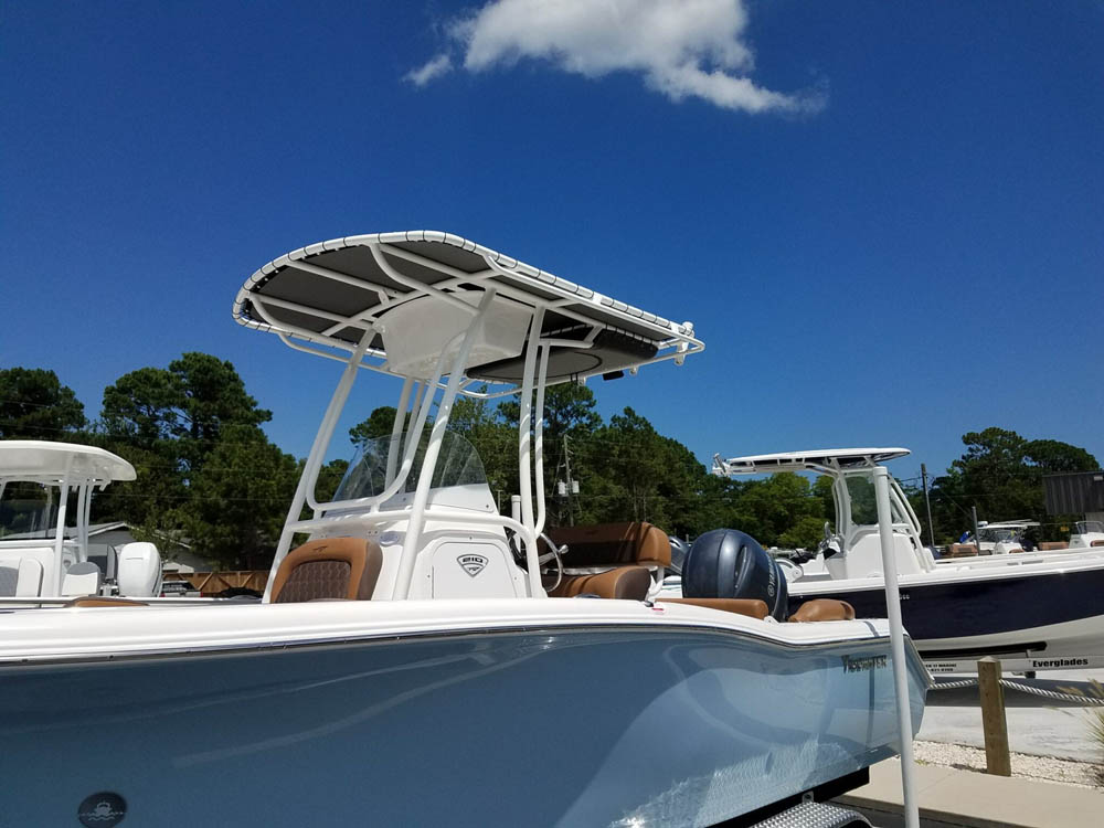 Tidewater with Powder Coated T Top - Custom Boat T Top