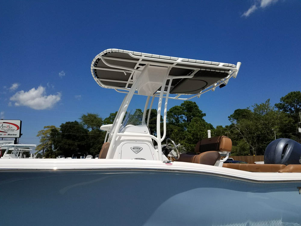 Tidewater with Powder Coated T Top - Custom Boat T Top
