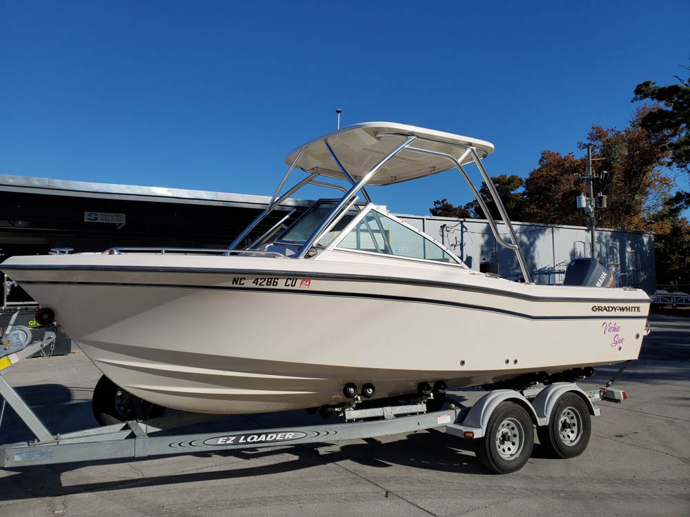 Hardtop for Dual Console Boat – Aluminum Frame & Fiberglass Top